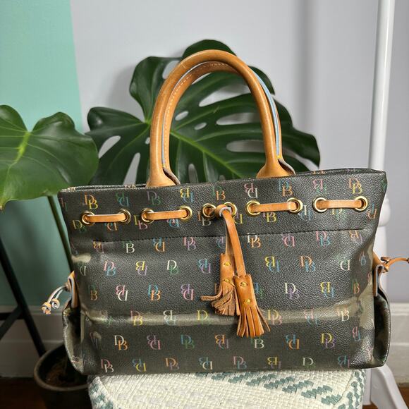 Dooney & Bourke | Bags | Dooney Bourke Multicolor Logo Tote | Poshmark